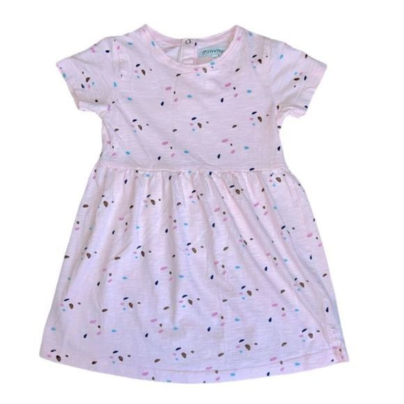 minymo | Dresses | Minymo Girls Pink Confetti Short Sleeve Cotton ...